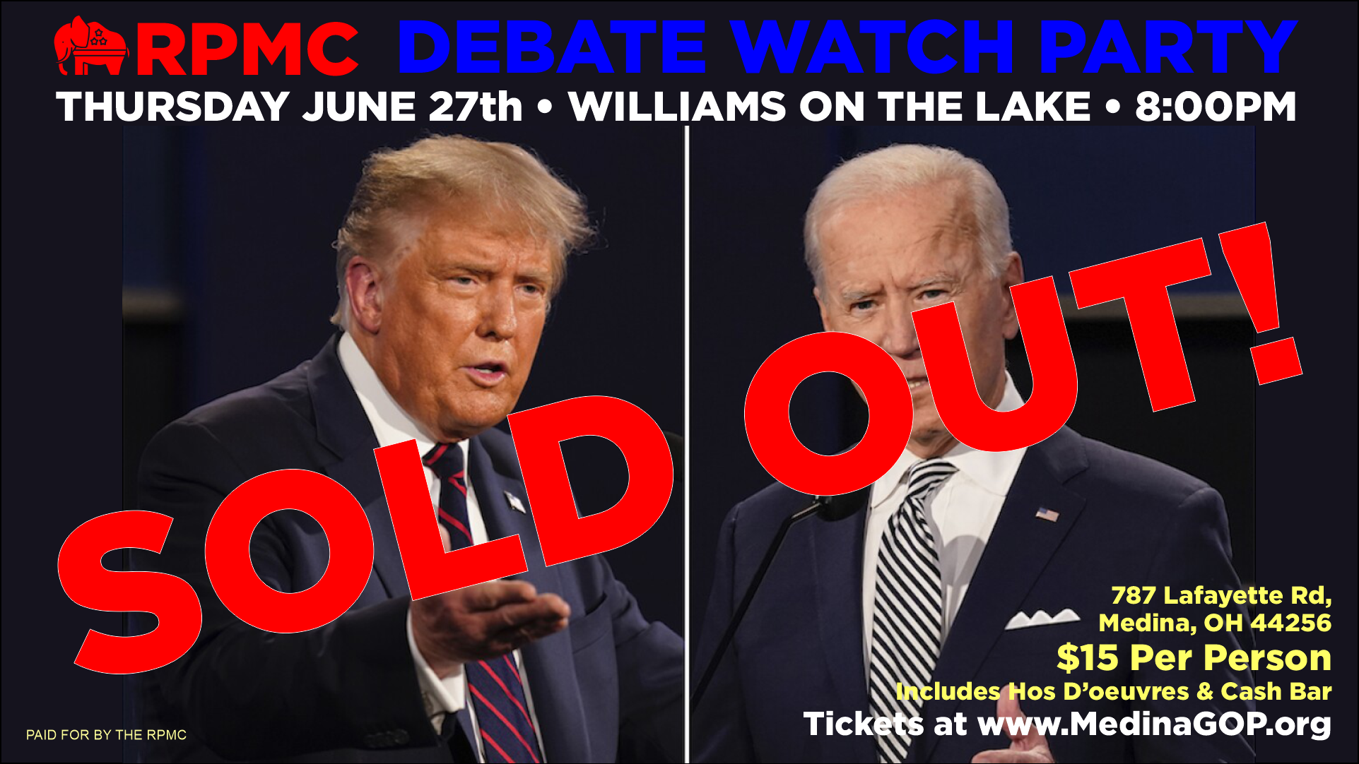 SOLD OUT: The Presidential Debate Watch Party: June 27th | Republican ...